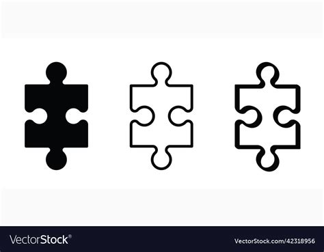 Jigsaw Puzzle Pieces Connection Line Pattern Vector Image