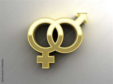 Male And Female Sex Signs Gold D Quality Render On The Wall B Stock Photo Adobe Stock