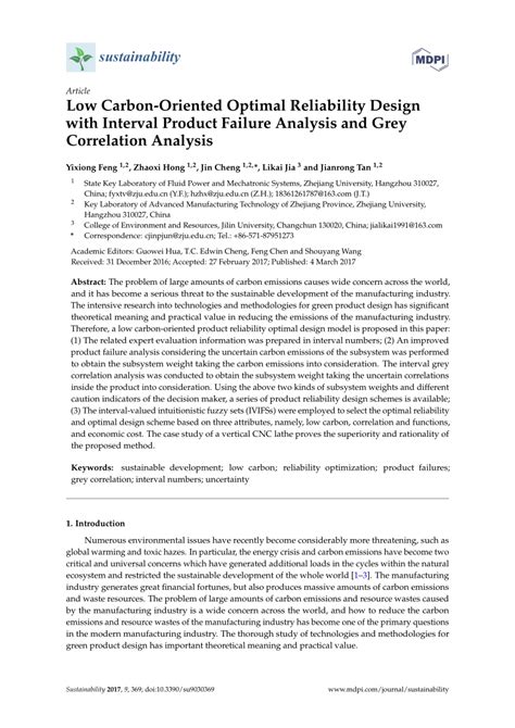 Pdf Low Carbon Oriented Optimal Reliability Design With Interval