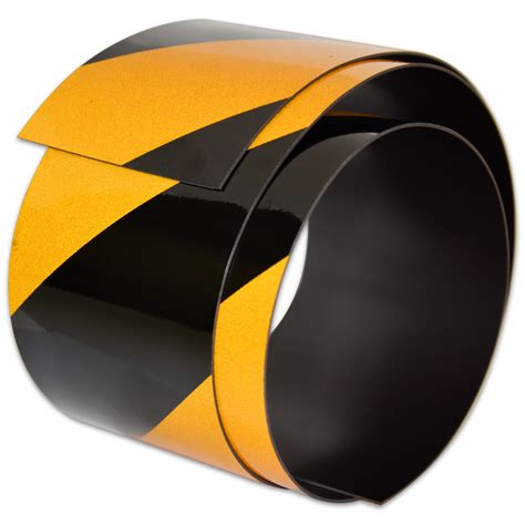 Reflective Magnetic Tape Hi Vis Black And Yellow 75mm X Per Metre