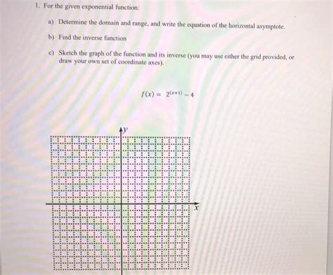Solved 1 For The Given Exponential Function A Determine