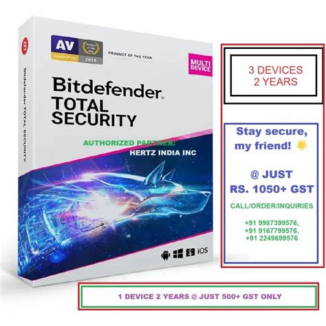 Bitdefender Total Security 3 Device For 2 Years At ₹ 750piece Thane