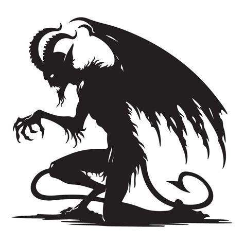 Silhouette Devil Demon Illustration With Horns And Wings 59206178