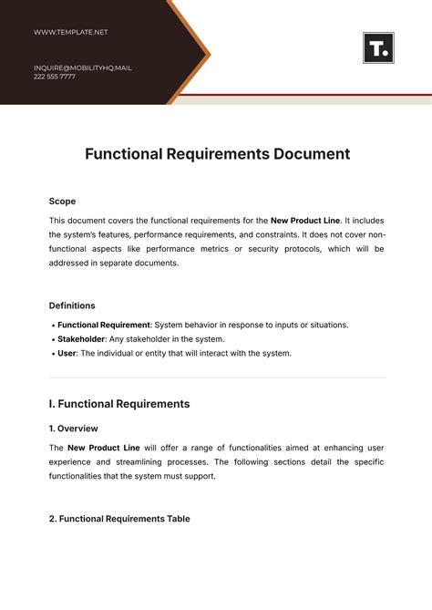 Free Functional Requirements Document Template To Edit Online