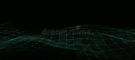 Abstract Technology Wave Of Particles Big Data Visualization Background With Motion Dots