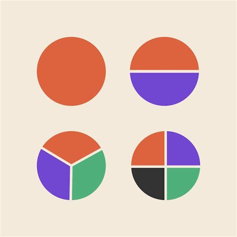 premium vector bright color segment slice sign at brutalism style