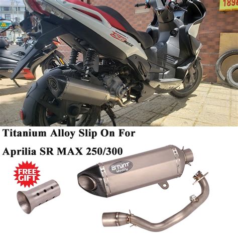 티타늄 합금 전체 오토바이 배기 시스템 이스케이프 Aprilia Sr Max 300 250 수정 프론트 링크 파이프 탄소 머플러 Db 킬러배기 And 배기 시스템