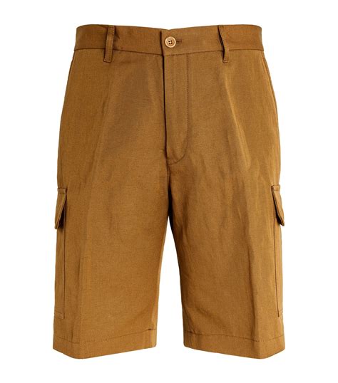 Cotton Linen Cargo Shorts