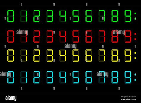 Digital Clock Numbers Vector Isolated Colored Elements Set Of Digital Calculator Colored Digital Clock Numbers Vector Isolated Colored Elements Set Of Digital Calculator Colored