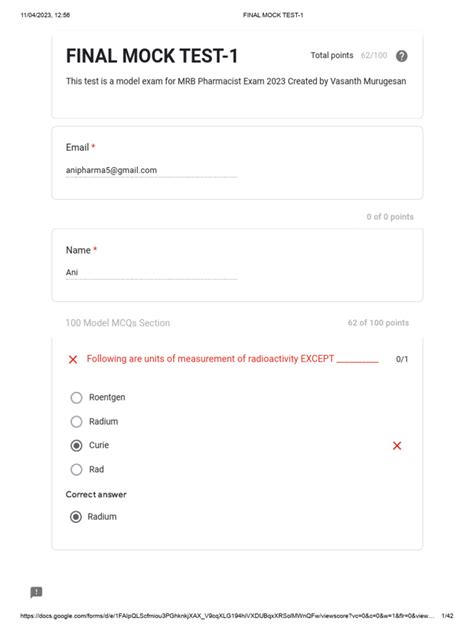 final mock test 1 pdf