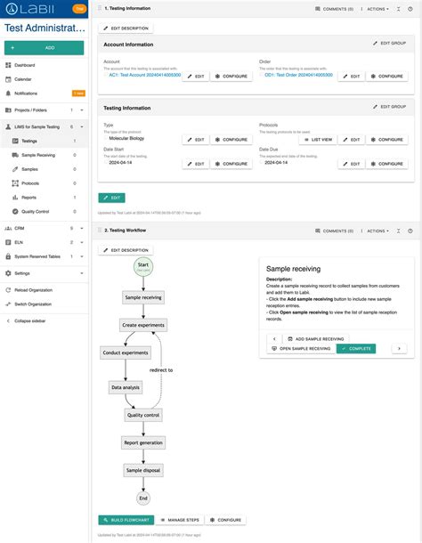 Eln Lims Electronic Laboratory 电子实验室笔记本 实验室信息管理系统 Labii Inc