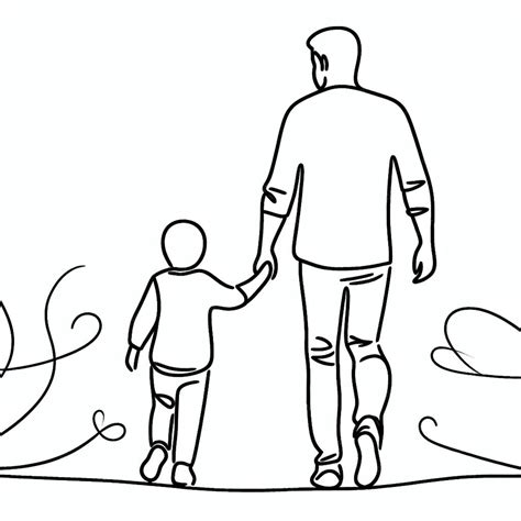 Premium Photo A Drawing Of A Father And Son Holding Hands