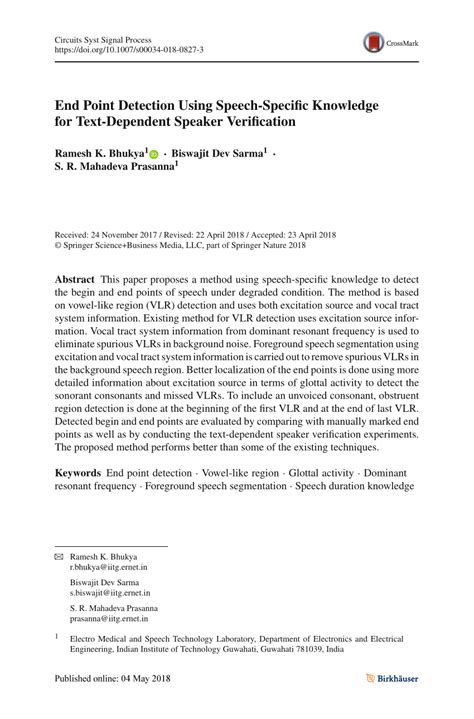 pdf end point detection using speech specific knowledge for text