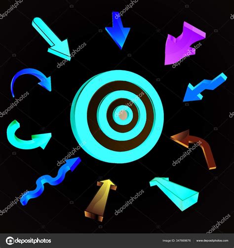 Dart Board Various Arrows Stock Vector Image By YAYImages