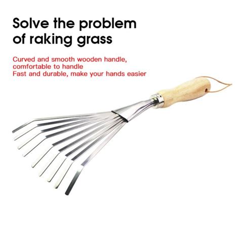 1pc 345cm Length Rake Stainless Steel Nine Tooth Vicedeal