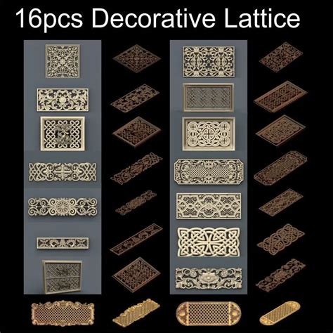 Buy 16pcs Decorative Lattice 3d Model Stl Relief For