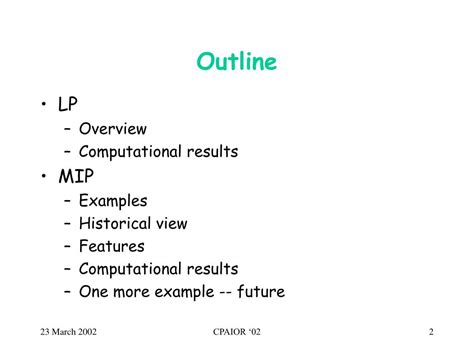Ppt A New Generation Of Mixed Integer Programming Codes Powerpoint