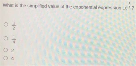 solved what is the simplified value of the exponential expression 16