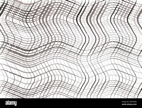 Grid Mesh Of Wavy Undulating Waving Billowy Lines Abstract Black And White Grayscale