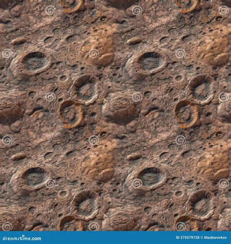 Top View Mars Planet Surface With Craters Ai Generative Illustration Stock Illustration