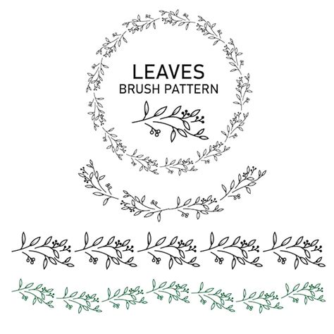 Premium Vector Leaves Brush Pattern Whreat