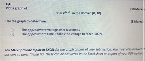 Solved Q Plot A Graph Of V E T In The Domain Chegg Com