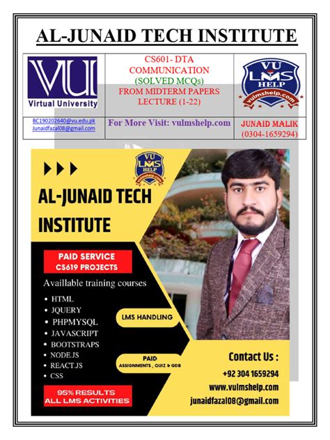 cs601 midterm solved mcqs by junaid pdf modulation computer network