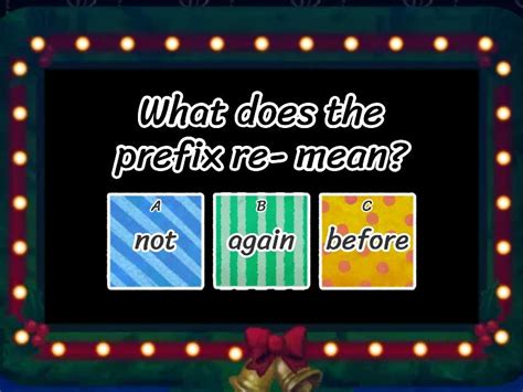 Prefix Quiz Gameshow Quiz