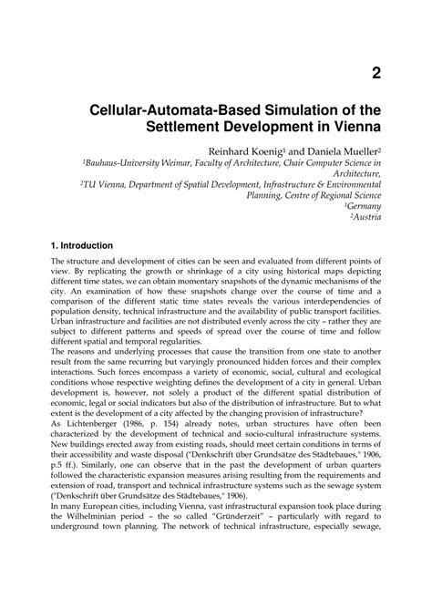 pdf cellular automata based simulation of the settlement development