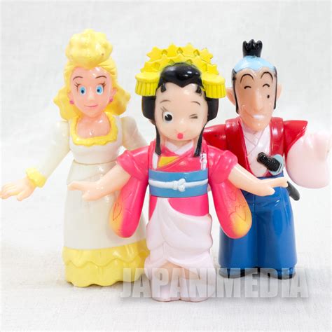 Retro Rare Anmitsu Hime Princess Soft Vinyl Figure 3pc Set Japan Anime