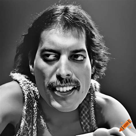 Freddie Mercury Young Long Hair Doing Selfie While Singing At The