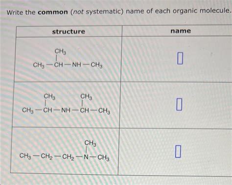 Solved Write the common (not systematic) name of each | Chegg.com