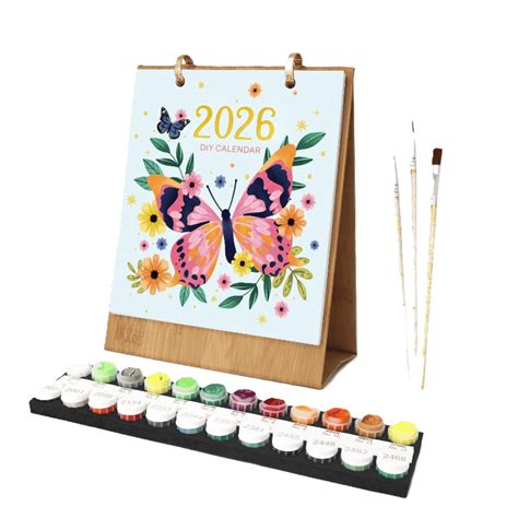 2026 Malen Nach Zahlen Tischkalender Schmetterlinge Edition Malen