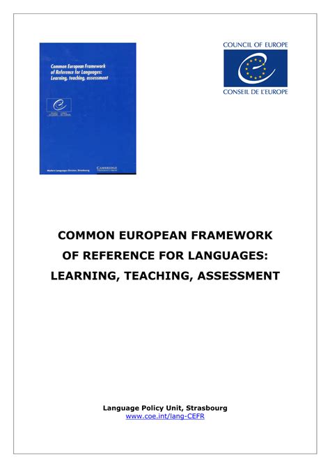 Common European Framework Of Reference For Languages Learning Teaching Assessment Docslib