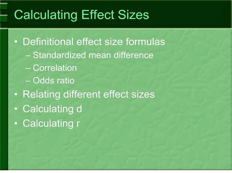 Ppt Calculating Effect Sizes Powerpoint Presentation Free Download Id177891