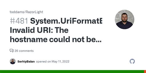 System Uriformatexception Invalid Uri The Hostname Could Not Be Parsed Issue Toddams