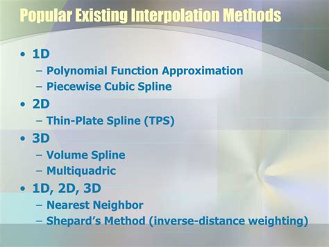 Ppt Presentation And Analysis Of A Multi Dimensional Interpolation
