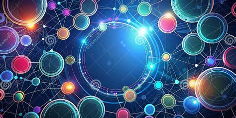 Interconnected Circular Abstract Shapes Background Ai Generative Stock Illustration