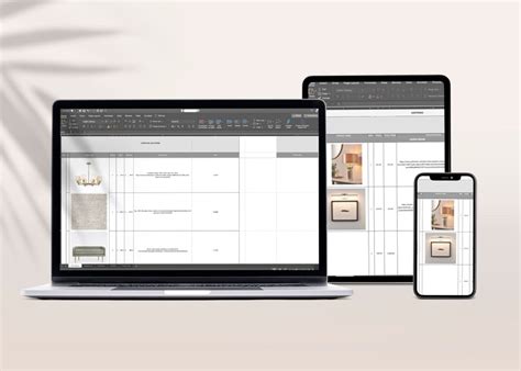Interior Design Specifications Template Excel Template Ffande Etsy
