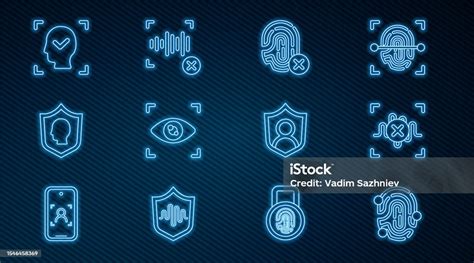 Set Line Fingerprint Rejection Voice Recognition Fingerprint Eye Scan