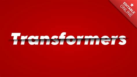 Transformers Red Sliced Text Effect Generator