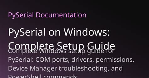 Pyserial On Windows Complete Setup Guide