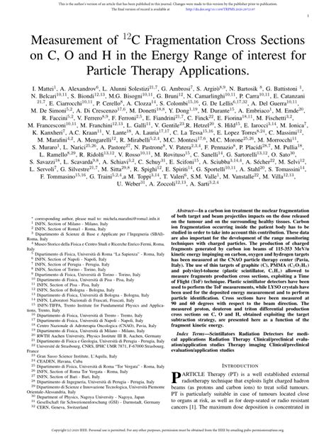 Pdf Measurement Of 12c Fragmentation Cross Sections On C O And H In