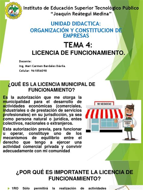 Tema 4 Licencia De Funcionamiento Descargar Gratis Pdf Defensa