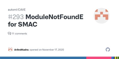 Modulenotfounderror For Smac · Issue 293 · Automlcave · Github