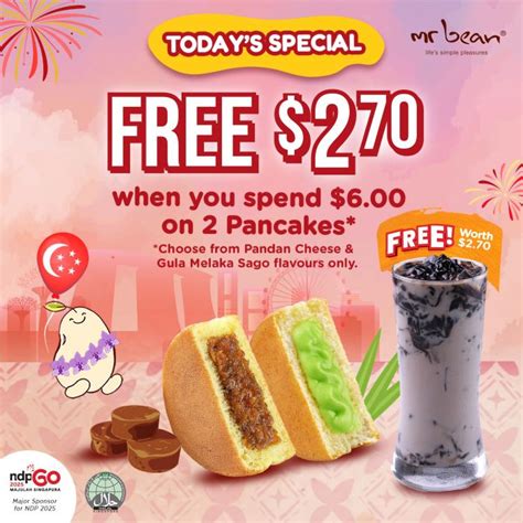 Mr Bean Free Grass Jelly Soy Milk With Pancake Purchase From 12 Aug 2025