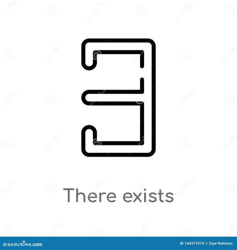 Outline There Exists Vector Icon Isolated Black Simple Line Element