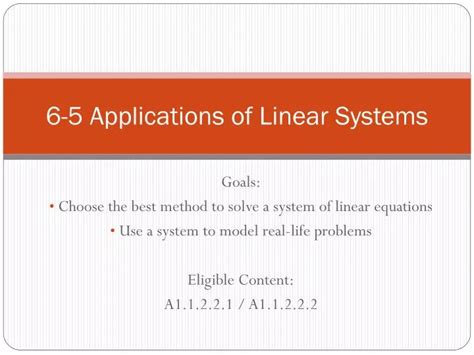 PPT 6 5 Applications Of Linear Systems PowerPoint Presentation Free Download ID 7055930