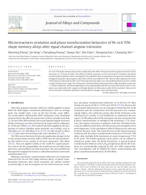 Pdf Microstructures Evolution And Phase Transformation Behaviors Of