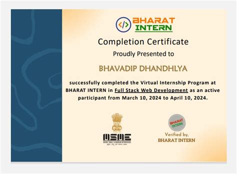 Bhavadip Dhandhlya On Linkedin Connections Internship Mernstack